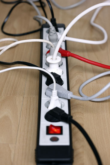 Multiple Outlet Strip Connection Multiple Electrical Editorial Stock ...