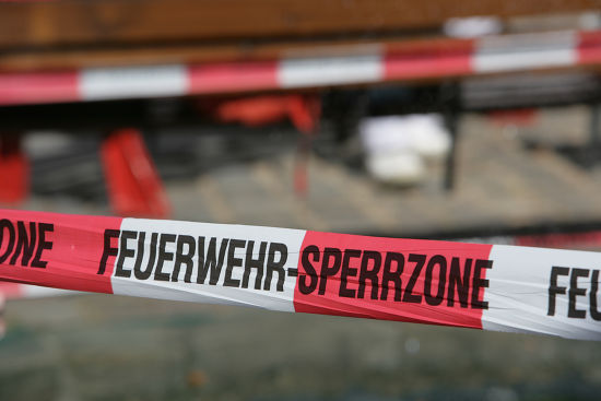 Fire Brigade Barrier Tape Scene Fire Editorial Stock Photo - Stock ...