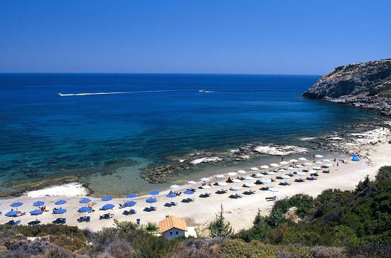 Faliraki Bay Beach Rhodes Dodecanese Greece Editorial Stock Photo ...