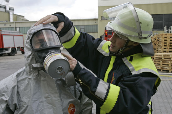 Fireman Helping Colleague Put On Protective Editorial Stock Photo ...