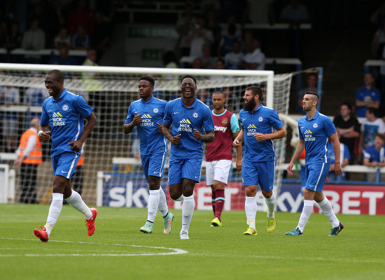 Peterborough Uniteds Ricardo Almeidwa Santos Celebrates Editorial Stock ...