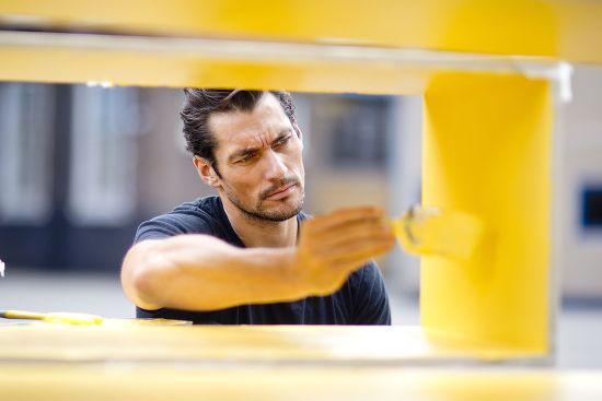 David Gandy Helps Paint Classroom Furniture Editorial Stock Photo ...