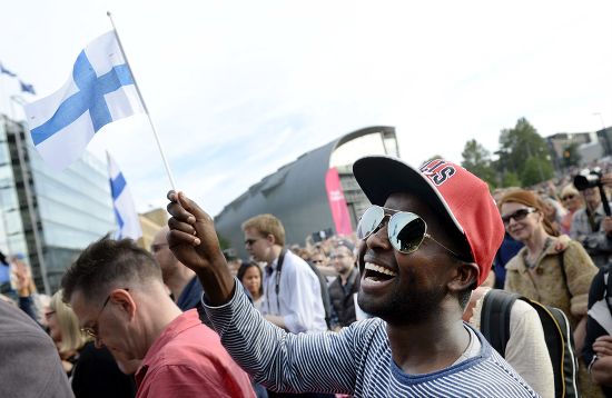 Mire Ibrahim Waves Finnish Flag Editorial Stock Photo - Stock Image ...