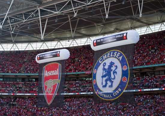 Arsenal Chelsea Banners Lifted During Fa Editorial Stock Photo - Stock ...