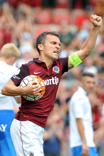 David Lafata Captain Sparta Prague Celebrates Editorial Stock Photo ...