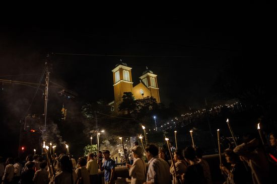 Mass Torch Parade Organized Urakami Cathedral Editorial Stock Photo ...