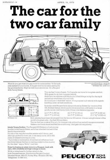 Old Peugeot Family Car Advert Editorial Stock Photo - Stock Image ...