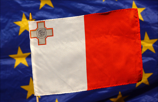 Maltese European Commission Flags Editorial Stock Photo - Stock Image ...