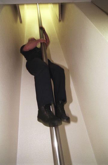 Firefighter Sliding Down Pole Editorial Stock Photo - Stock Image ...