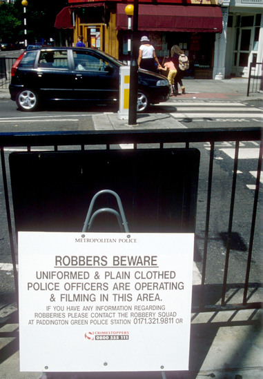 Robbers Beware Sign Editorial Stock Photo - Stock Image | Shutterstock