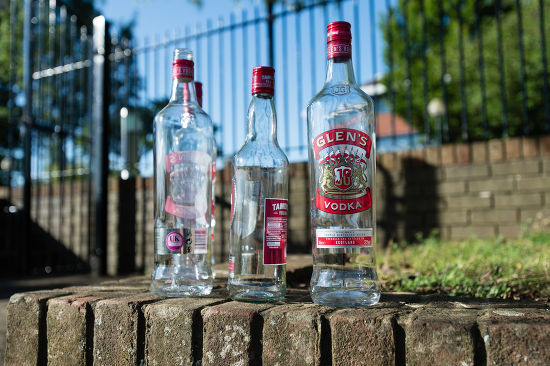 Empty Bottles Vodka Left Discarded Outside Editorial Stock Photo ...