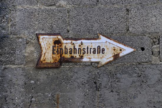Rusted Old Traffic Sign On Concrete Editorial Stock Photo - Stock Image ...