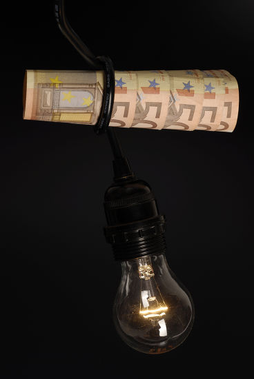 Banknotes Knotted Power Cable Light Bulb Editorial Stock Photo - Stock ...