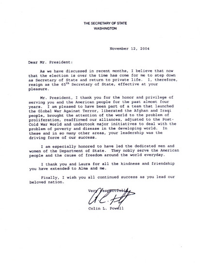 Resignation Letter President Bush Colin Powell Editorial Stock Photo ...