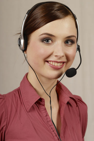Model Released Young Woman Headset Call Editorial Stock Photo - Stock ...