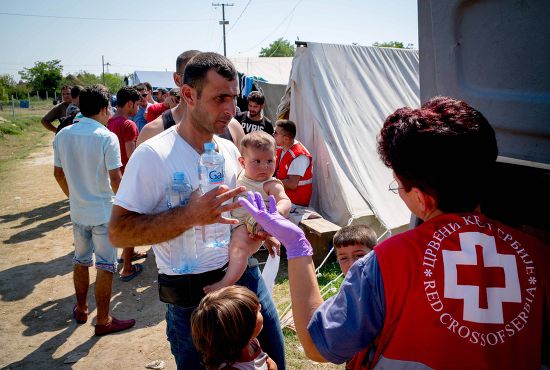 Red Cross Help Migrants Refugee Camp Editorial Stock Photo - Stock ...