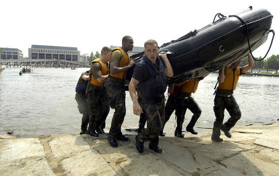 Squad Midshipmen Carry Rhib Boat Ashore Editorial Stock Photo - Stock ...
