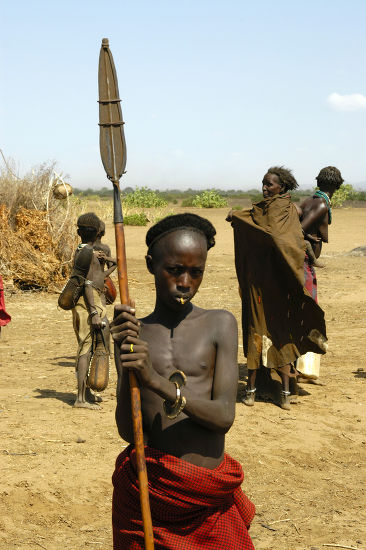 Young Man Dassanetch People Guarding His Editorial Stock Photo - Stock ...