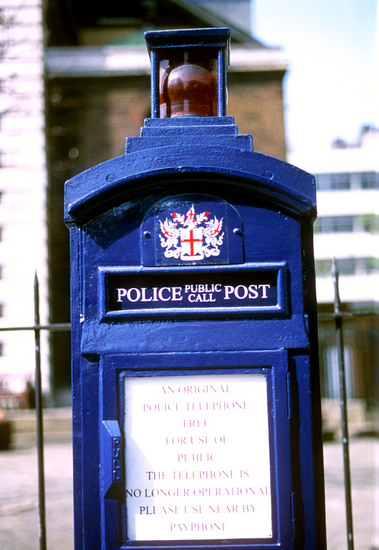Blue Police Telephone Box Aldgate Editorial Stock Photo - Stock Image ...