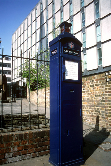 Blue Police Telephone Box Aldgate Editorial Stock Photo - Stock Image ...