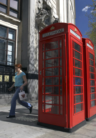 Two Red Traditional Phone Boxes Label Editorial Stock Photo - Stock ...