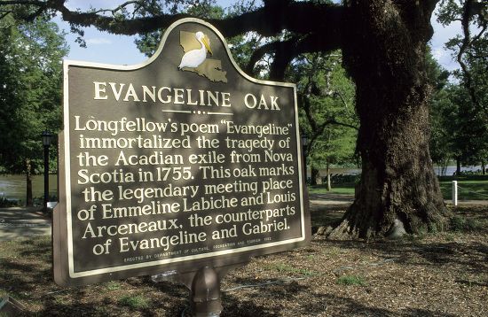 Memorial Sign Evangeline Poem Longfellow History Editorial Stock Photo ...