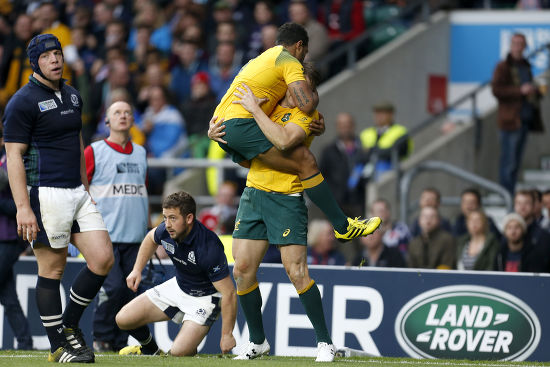 Drew Mitchell Australia Celebrate Scoring Try Editorial Stock Photo ...
