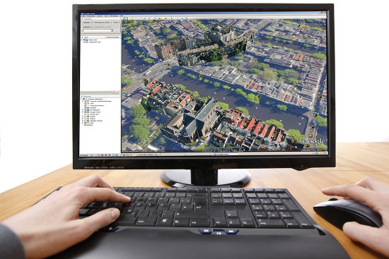 Person Sitting Computer Working Google Street Editorial Stock Photo ...