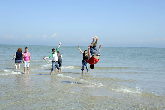 Young Person Somersaulting Sea Skagen Jutland Editorial Stock Photo ...