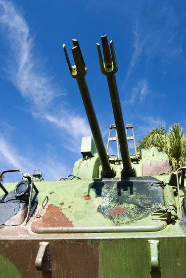 Two Gun Muzzles Tank Pointing Upwards Editorial Stock Photo - Stock ...