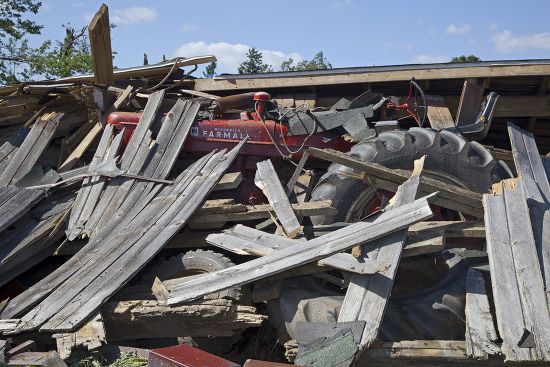 Farm Shed Collapsed On Tractor By Editorial Stock Photo - Stock Image ...
