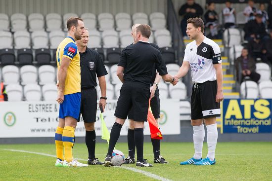 Referee Ian Rathbone Shakes Hands Boreham Editorial Stock Photo - Stock ...