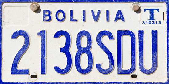Bolivian Car Licence Number Editorial Stock Photo - Stock Image ...