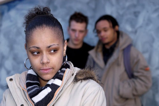 Model Released Teenage Girl Separated Friends Editorial Stock Photo ...