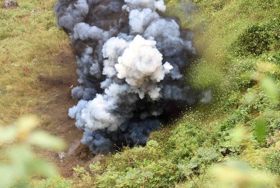 Minesweeping Blast Shell Detonated During Demining Editorial Stock ...