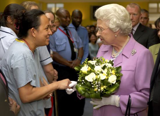 Queen Elizabeth Ii Chats Staff Royal Editorial Stock Photo - Stock ...