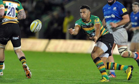 Northamptons Luther Burrell Passing Ball Rugby Editorial Stock Photo ...