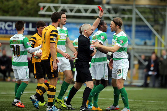 Referee Michael Bull Shows Red Card Editorial Stock Photo - Stock Image ...