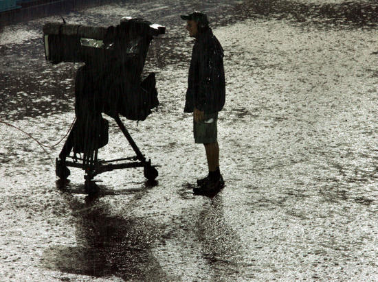 Television Cameraman During Rain Editorial Stock Photo - Stock Image ...