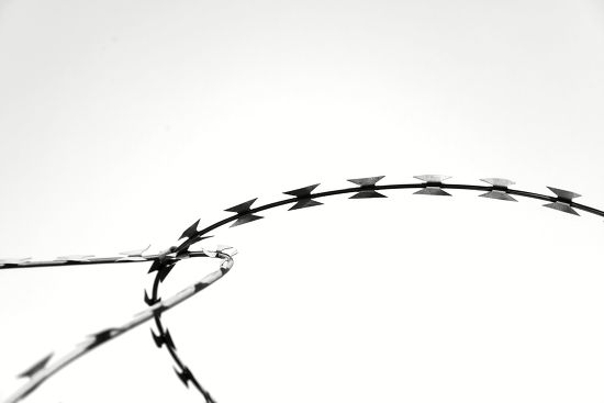 Barbed Wire Razor Wire Close Checkpoint Editorial Stock Photo - Stock ...