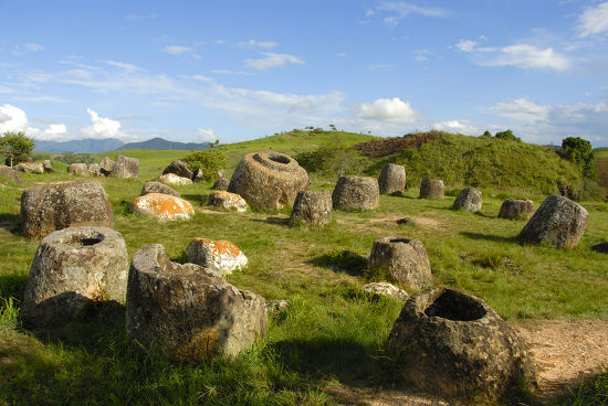 Archeology Ancient Large Stone Jars Landscape Editorial Stock Photo ...