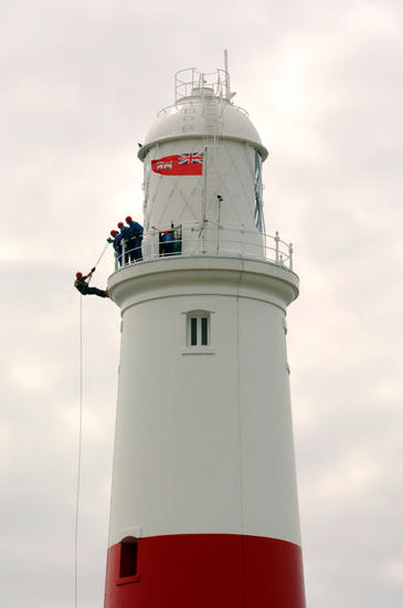 Abseiling Down Lighthouse Portland Bill Dorset Editorial Stock Photo ...