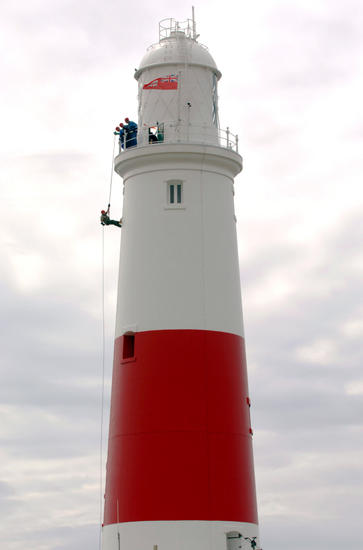 Abseiling Down Lighthouse Portland Bill Dorset Editorial Stock Photo ...