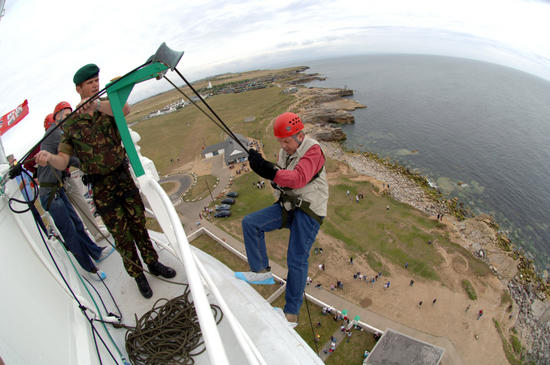 Abseiling Down Lighthouse Portland Bill Dorset Editorial Stock Photo ...