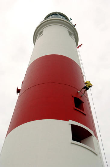 Abseiling Down Lighthouse Portland Bill Dorset Editorial Stock Photo ...