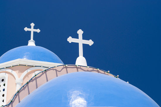 Blue Domes Chapel Mykonos City Cyclades Editorial Stock Photo - Stock ...