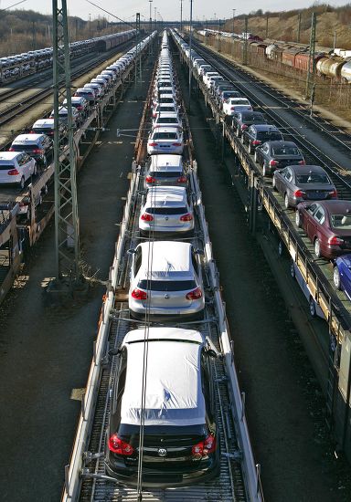 Freight Train Transporting Cars Editorial Stock Photo - Stock Image ...