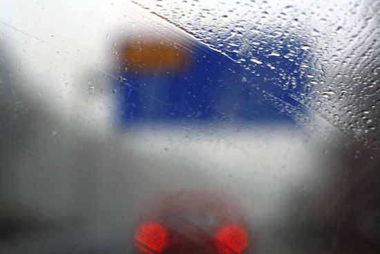 Look Through Wet Windscreen On Blurred Editorial Stock Photo - Stock ...