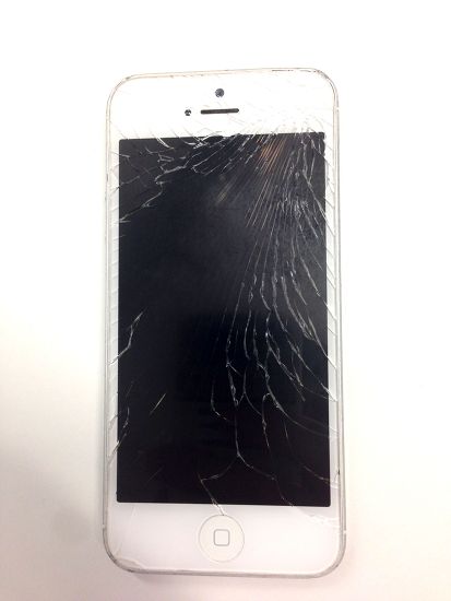 Apple Iphone 5 Cracked Damaged Screen Editorial Stock Photo - Stock ...
