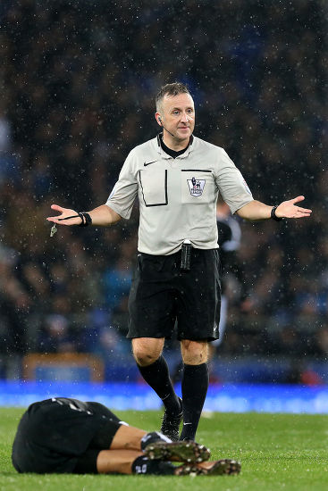 Referee Mr Jonathan Moss Gestures He Editorial Stock Photo - Stock ...